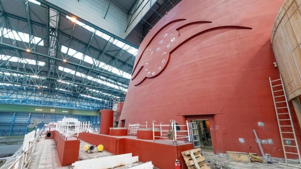 Iconic Red Funnels Installed on Disney Treasure Cruise Ship - DCL Fan